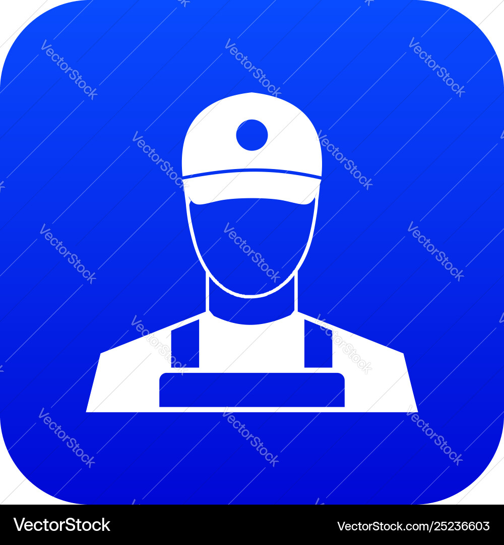 A man in cap and uniform icon digital blue Vector Image