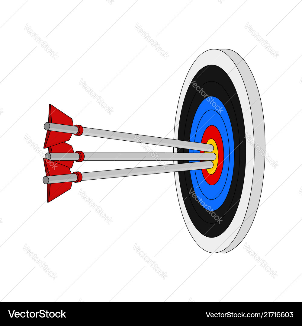 Business archery three arrow center target Vector Image