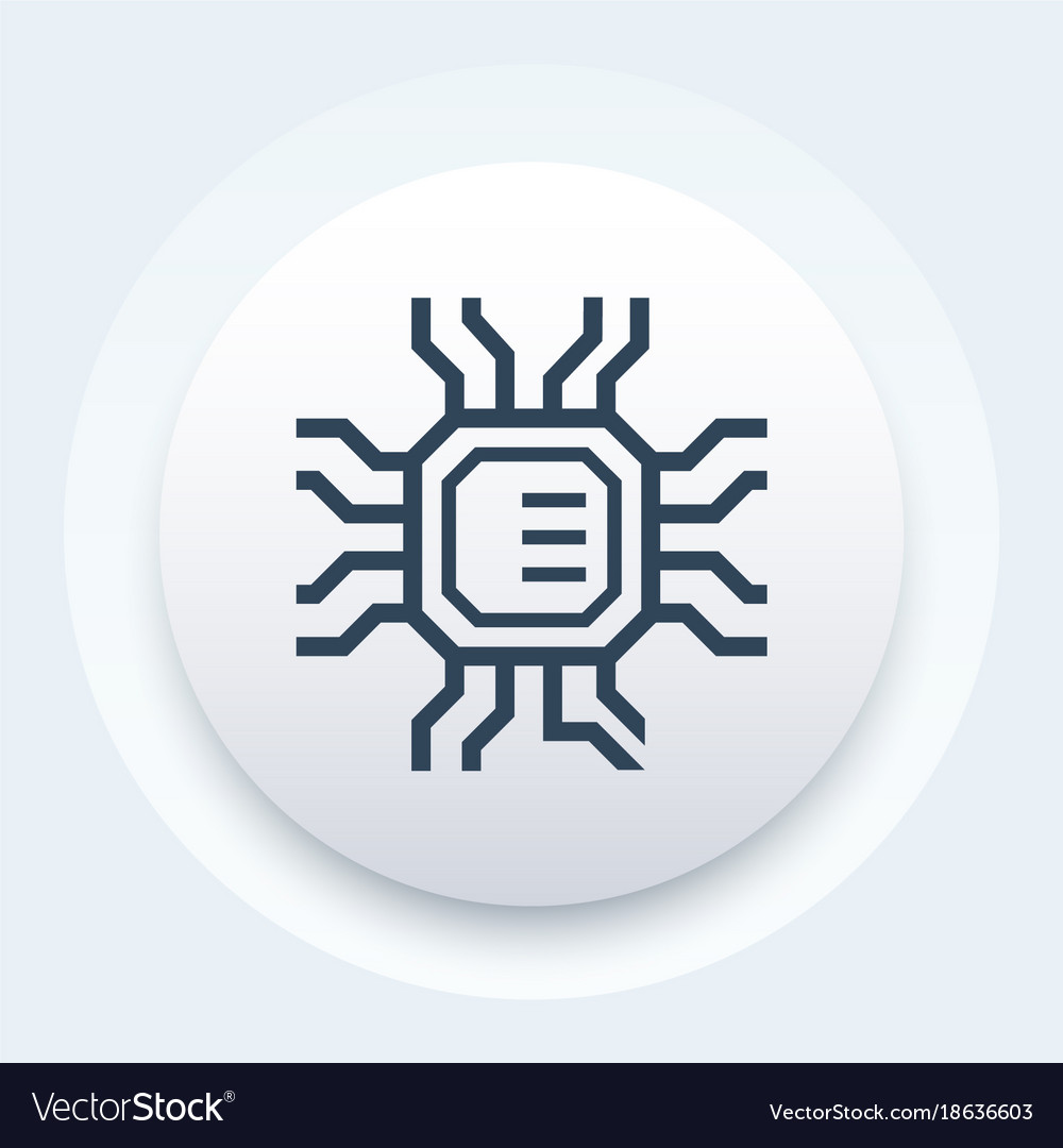 Chipset microchip microelectronics icon Royalty Free Vector