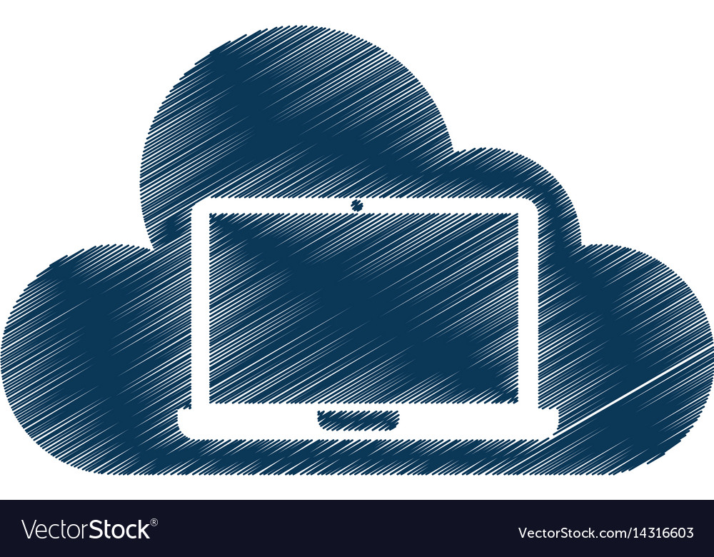 Cloud computing with laptop Royalty Free Vector Image