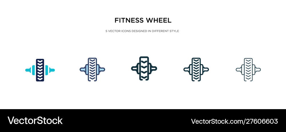 Fitness wheel icon in different style two Vector Image