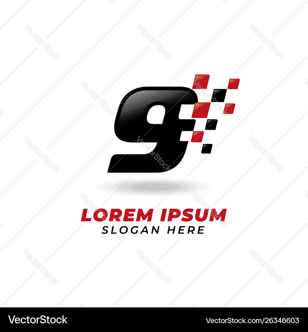 Number nine 9 racing icon symbol design Royalty Free Vector