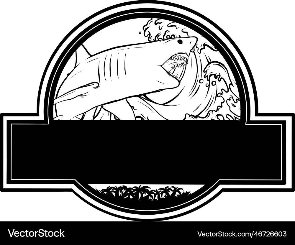Of great white shark logo Royalty Free Vector Image