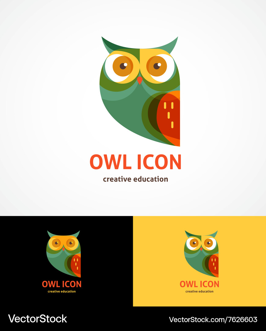 Owl outline icon and symbol Royalty Free Vector Image