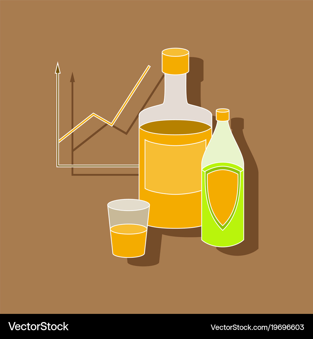 Paper sticker on stylish background alcohol Vector Image