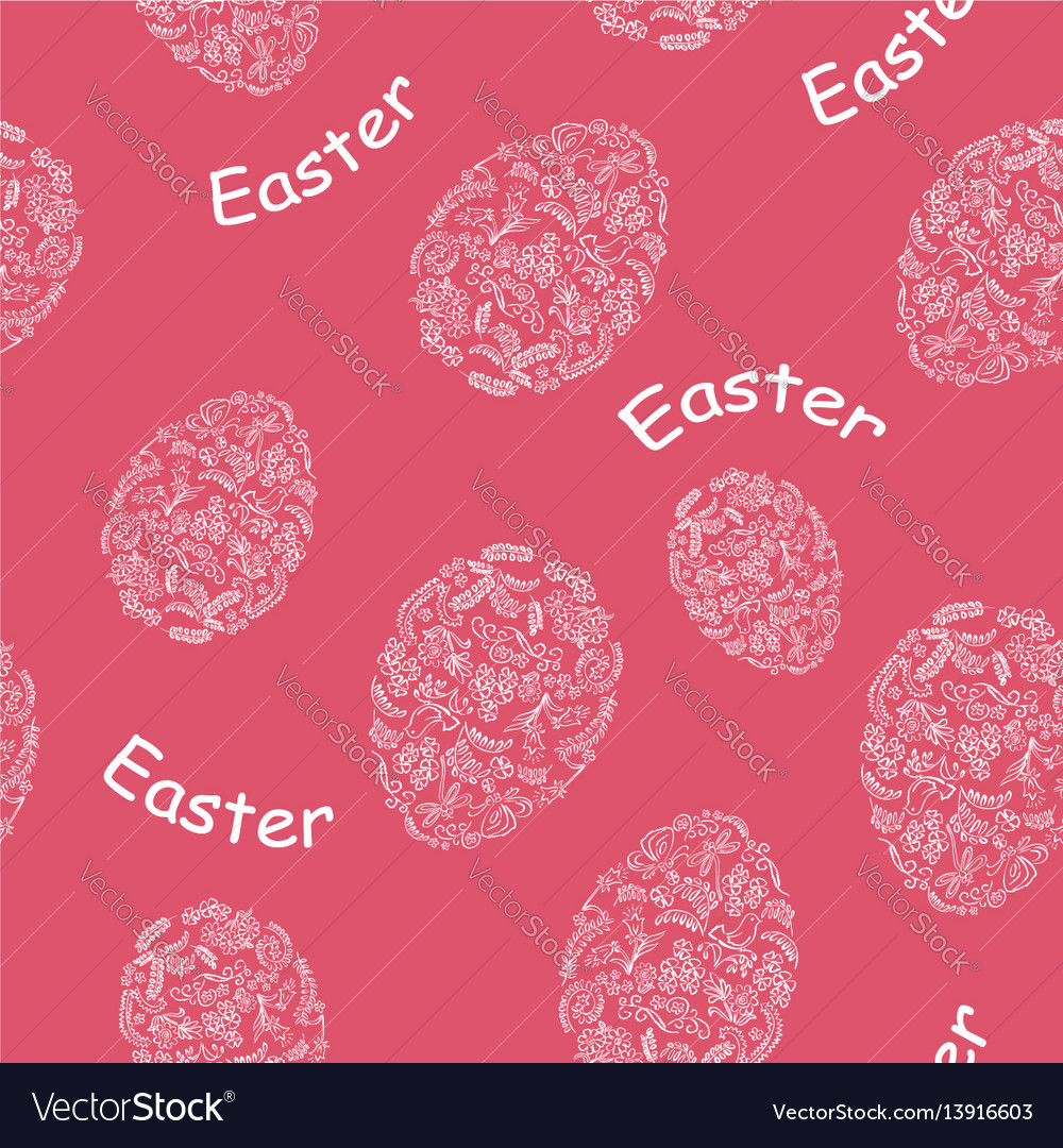 Red seamless pattern with easter eggs Royalty Free Vector