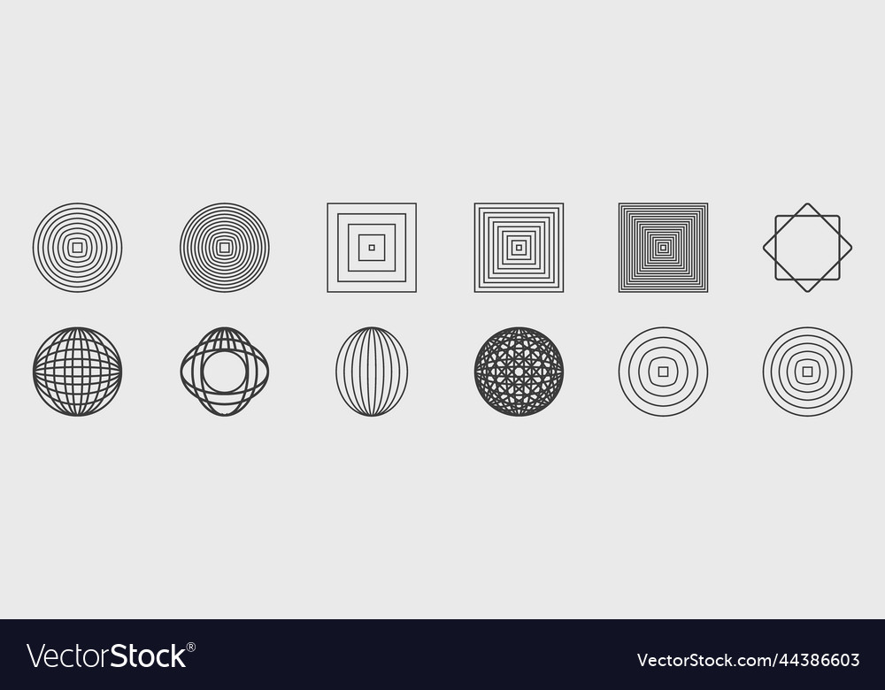 Set of y2k big collection of abstract Royalty Free Vector