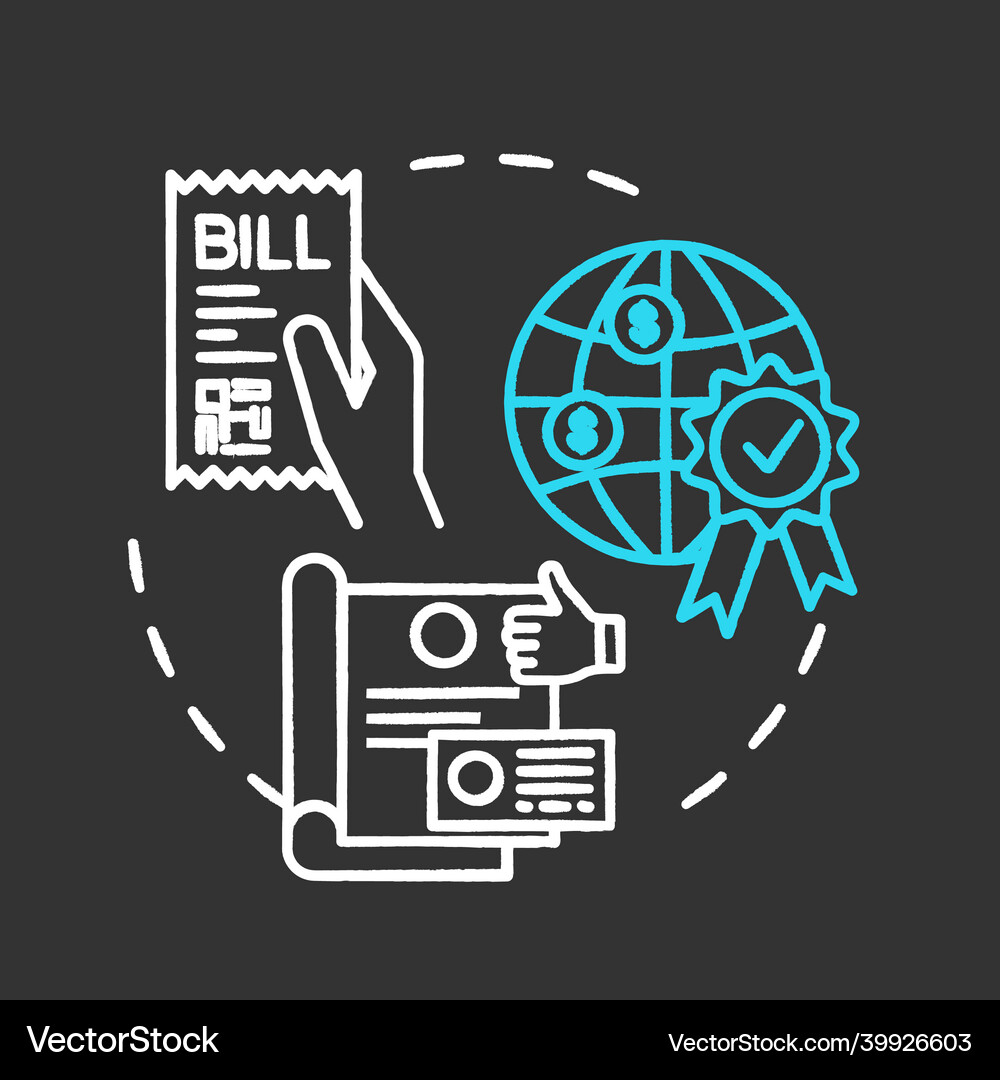 Transaction confirmation chalk rgb color concept Vector Image