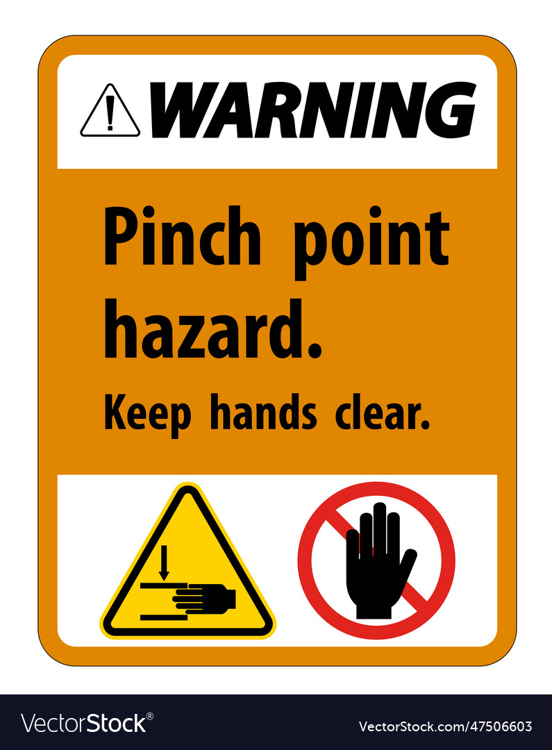Warning pinch point hazardkeep hands clear symbol Vector Image Warning pinch point hazardkeep hands clear symbol Vector Image