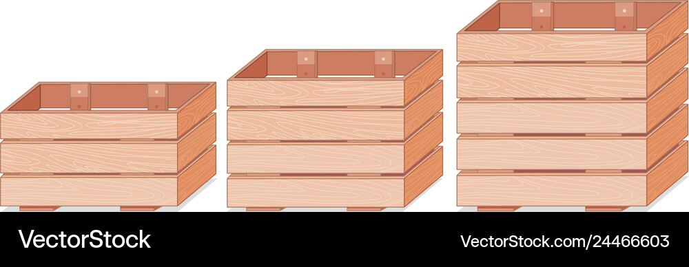 Wooden Pallet Crates Set Royalty Free Vector Image