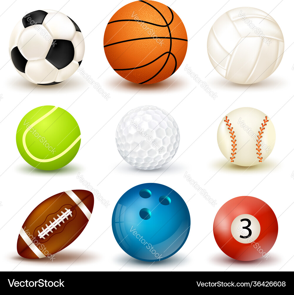 Ball icon set Royalty Free Vector Image - VectorStock