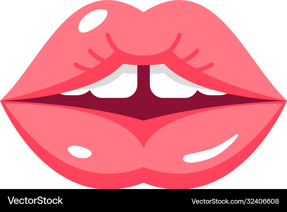 Beautiful female lips with emotions realistic Vector Image