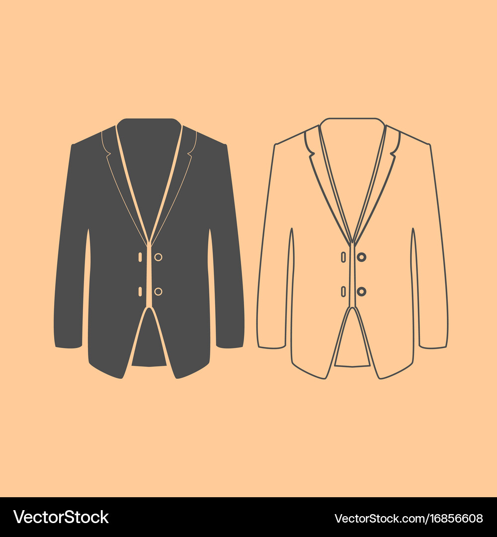 Business suit dark grey set icon Royalty Free Vector Image