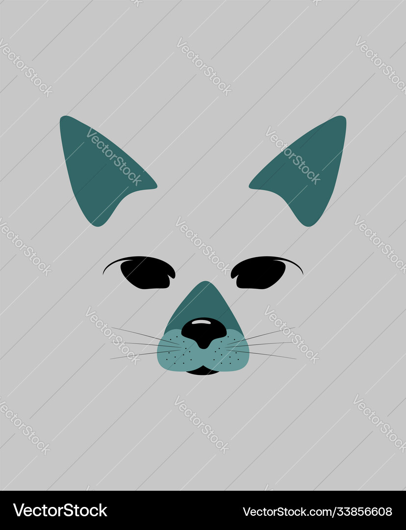 Cat face logo design cartoon icon Royalty Free Vector Image