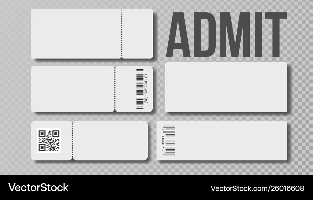 Design blank template of admit ticket set Vector Image