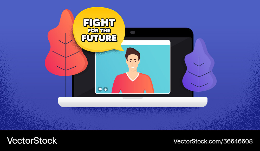 Fight for future message demonstration Royalty Free Vector