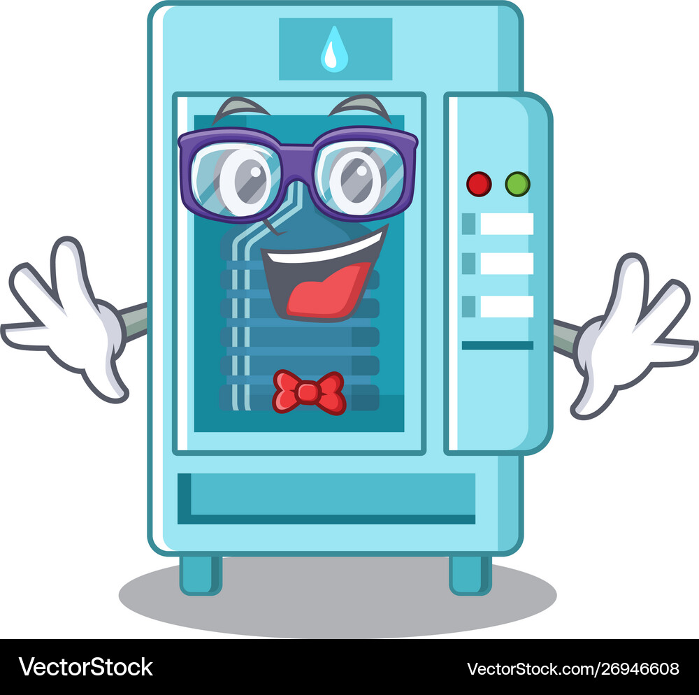 Geek water vending machine in a character Vector Image