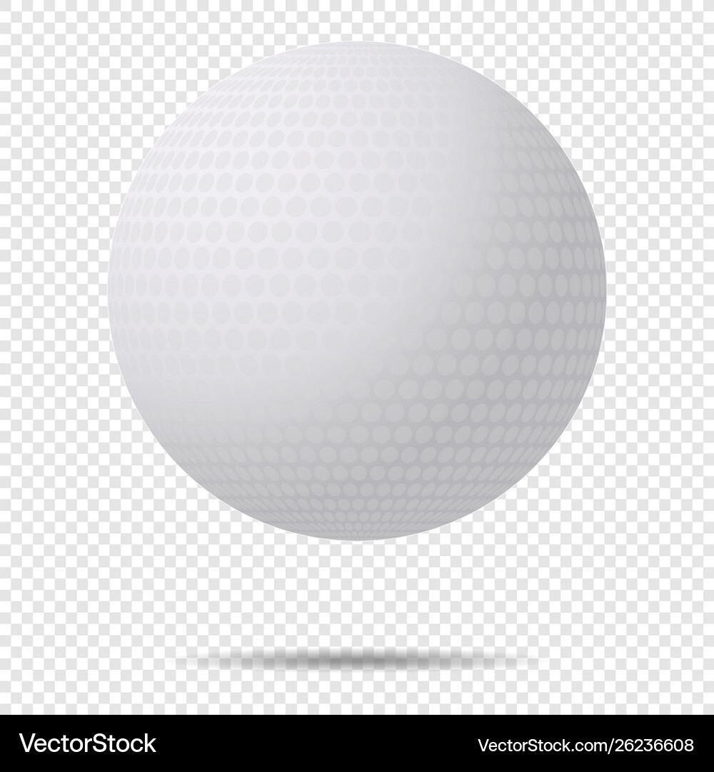 Golf ball with shadow classic design Royalty Free Vector