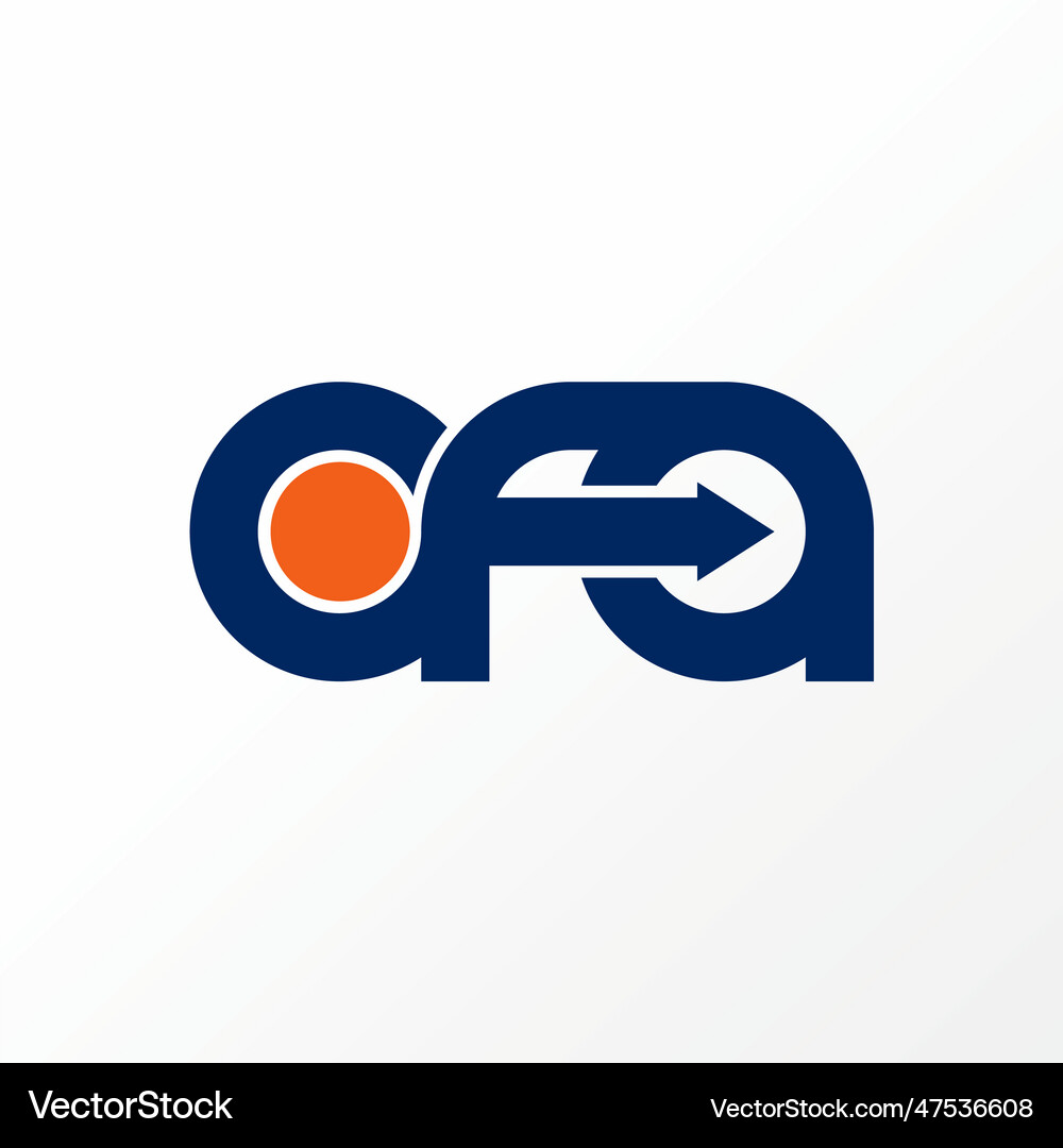 Letter afa sans serif connected font with arrow Vector Image