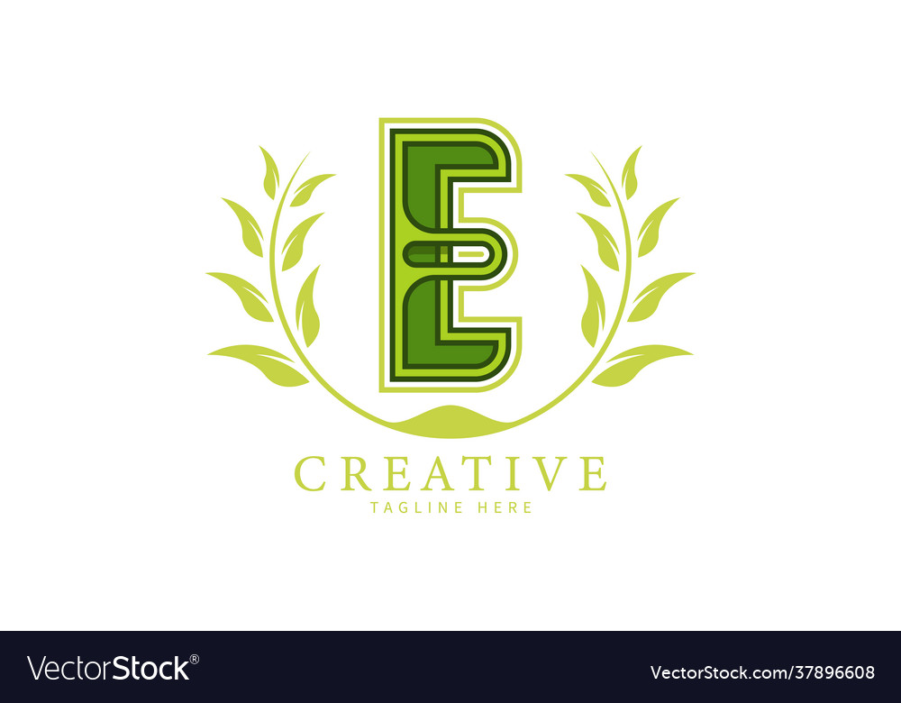 Letter e unique logo Royalty Free Vector Image