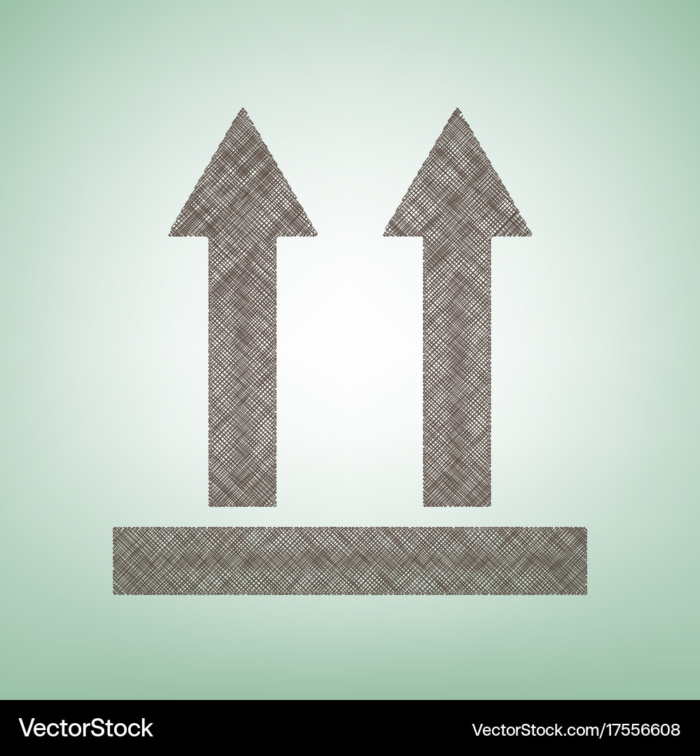 Logistic sign arrows brown flax icon Royalty Free Vector