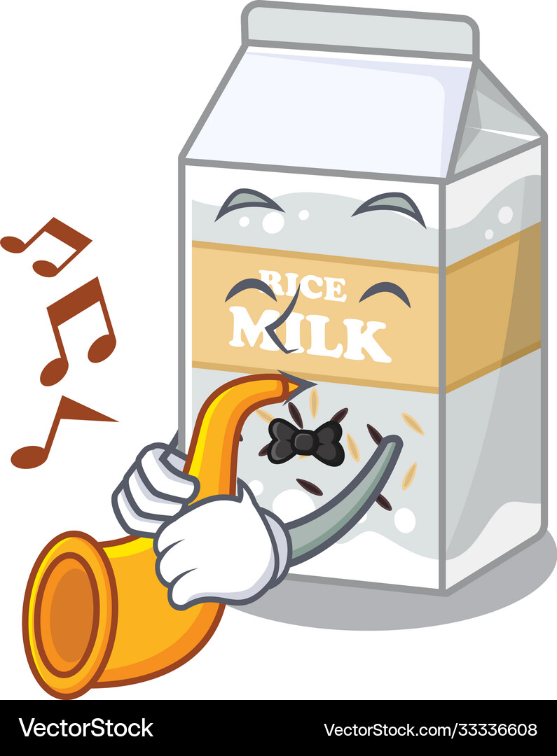 Mascot design concept rice milk playing Royalty Free Vector
