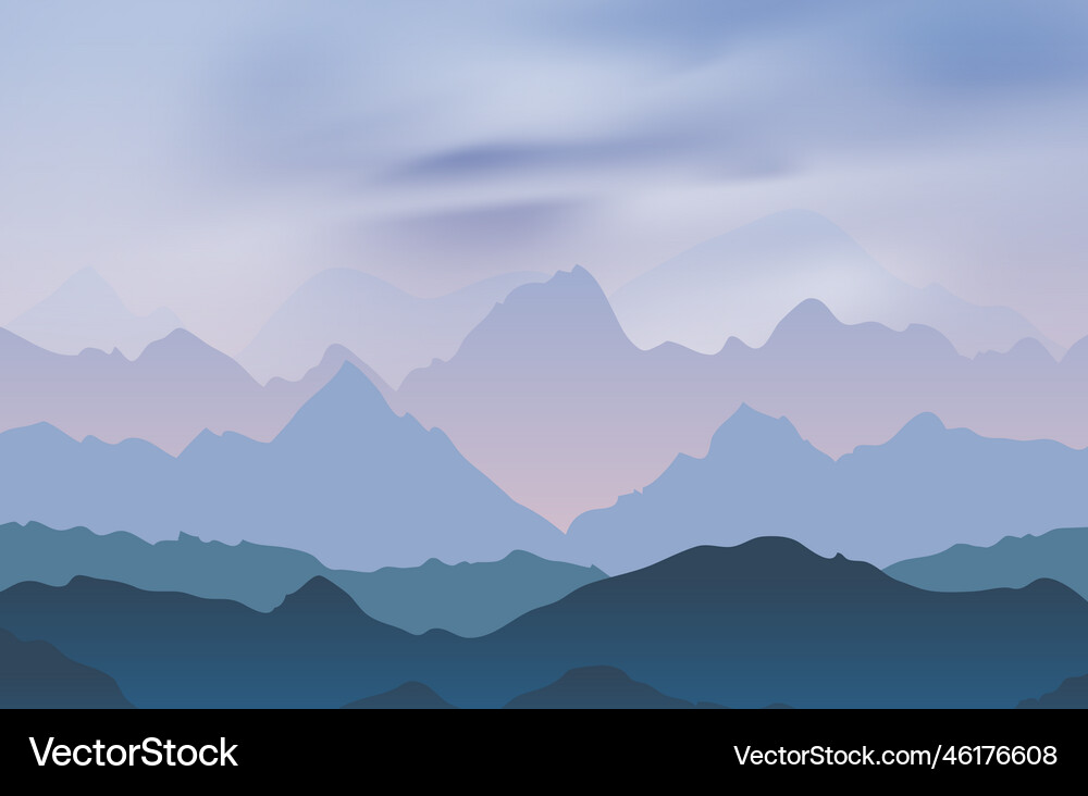 Nature landscape with mountain peaks Royalty Free Vector