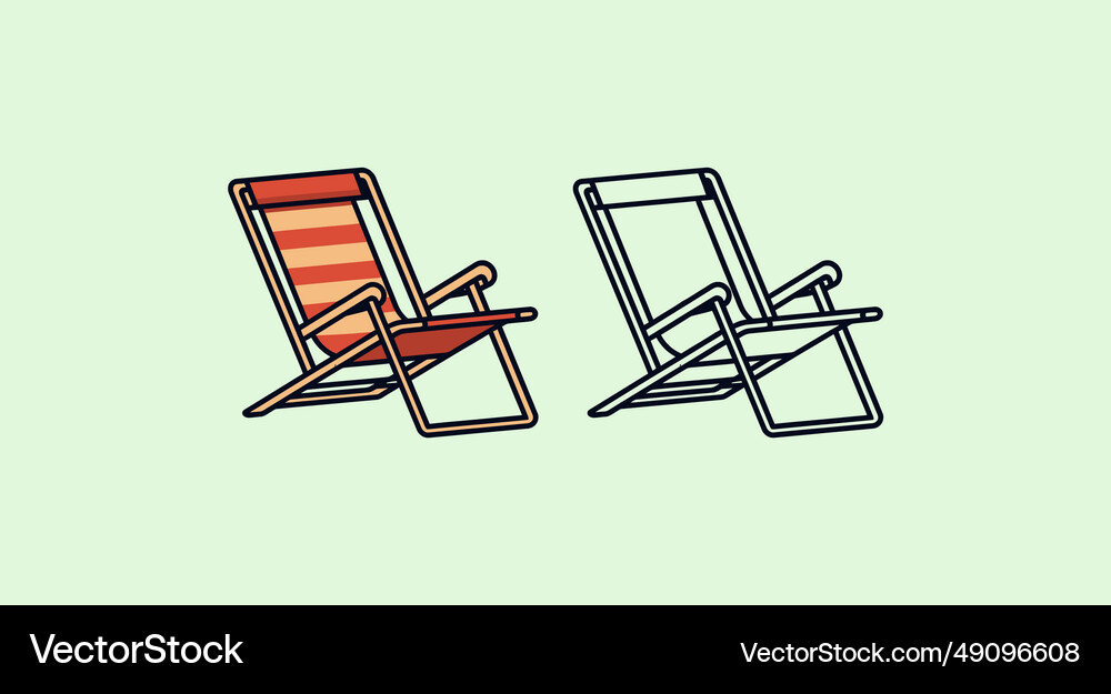 Sun and sand chair collection Royalty Free Vector Image