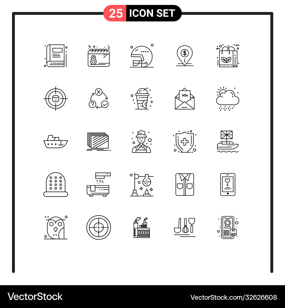 Universal icon symbols group 25 modern lines Vector Image