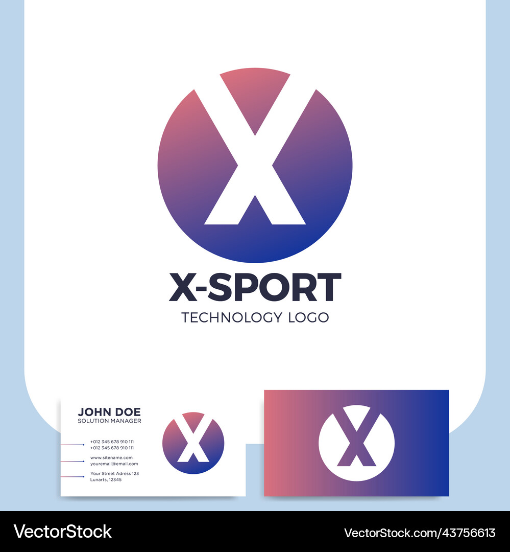 Abstract letter x origami style logo template Vector Image