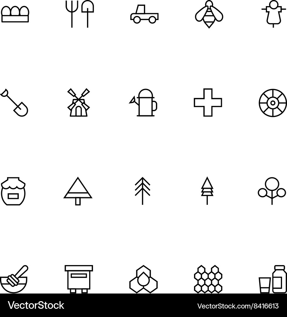 Agriculture line icons 3 Royalty Free Vector Image