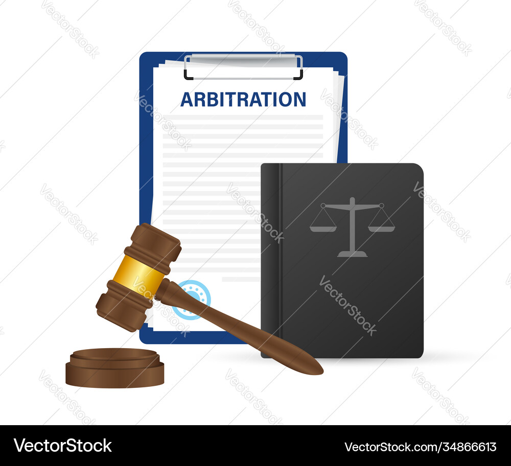 Arbitration agreement legal resolution conflict Vector Image