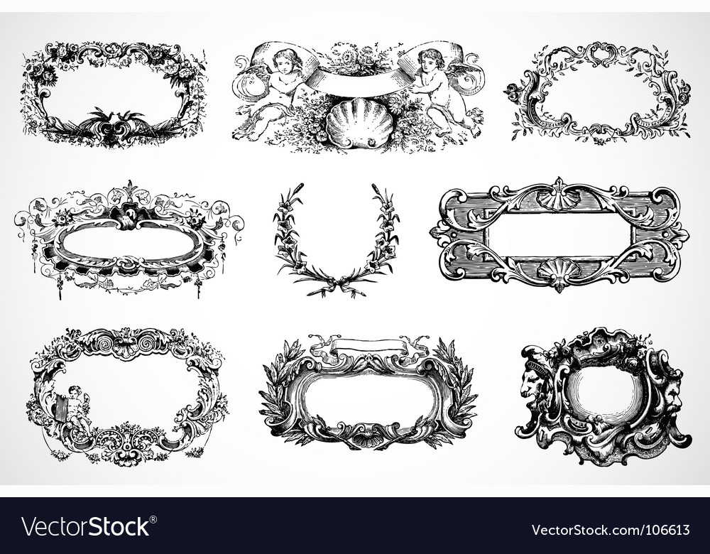 Baroque frames Royalty Free Vector Image - VectorStock