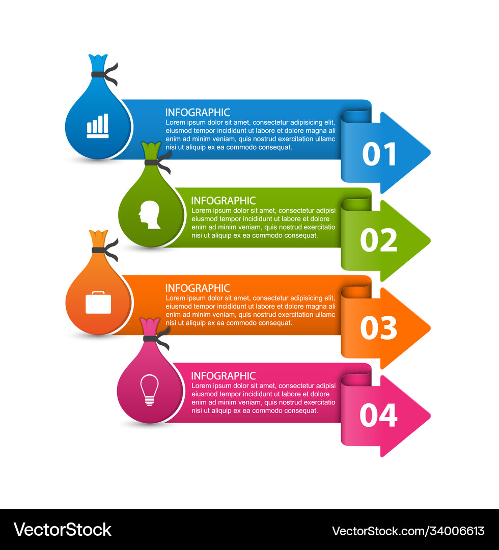 Business infographics template in form bag Vector Image
