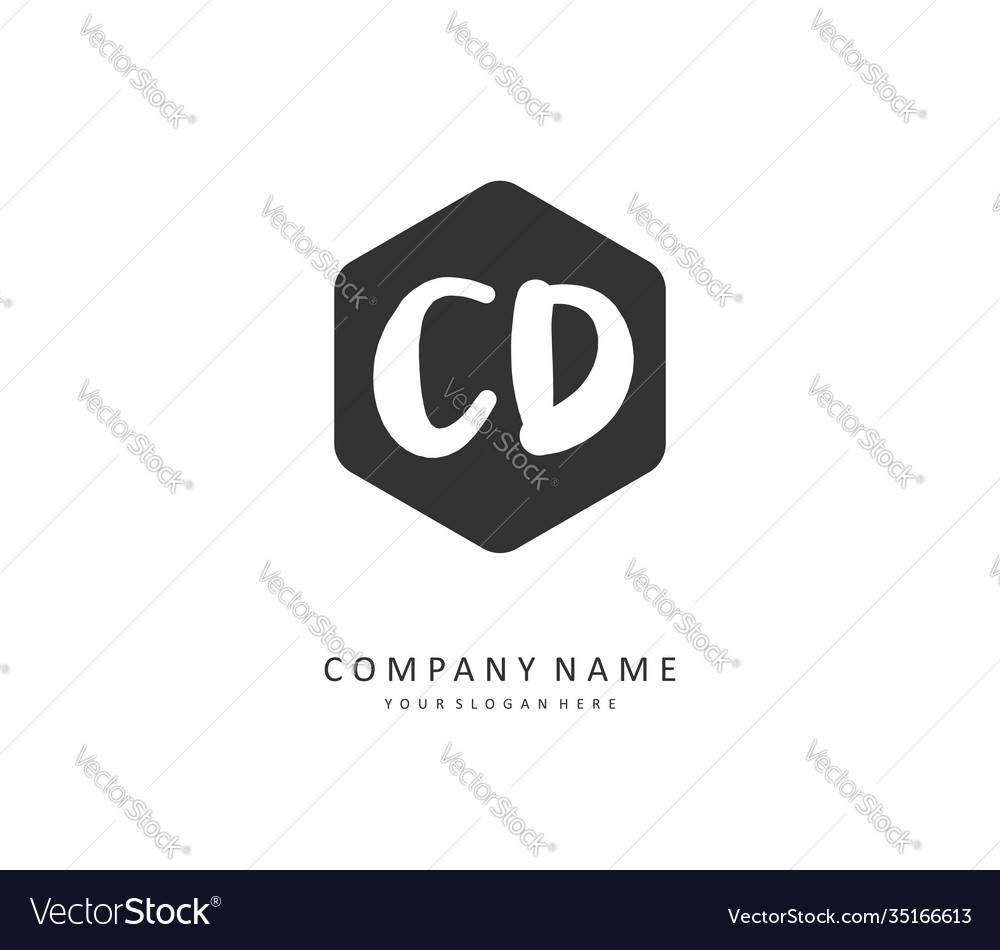 Cd initial letter handwriting and signature logo Vector Image