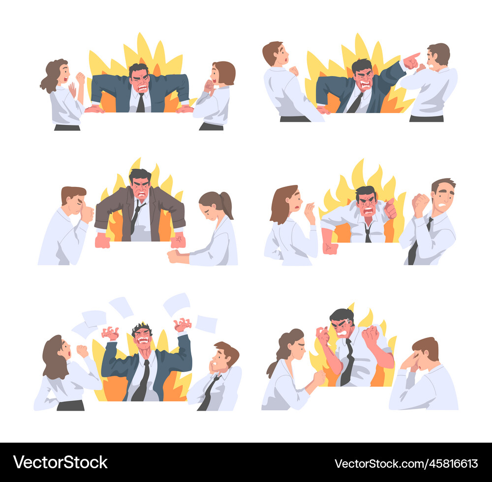 Furious chief screaming and yelling in anger Vector Image