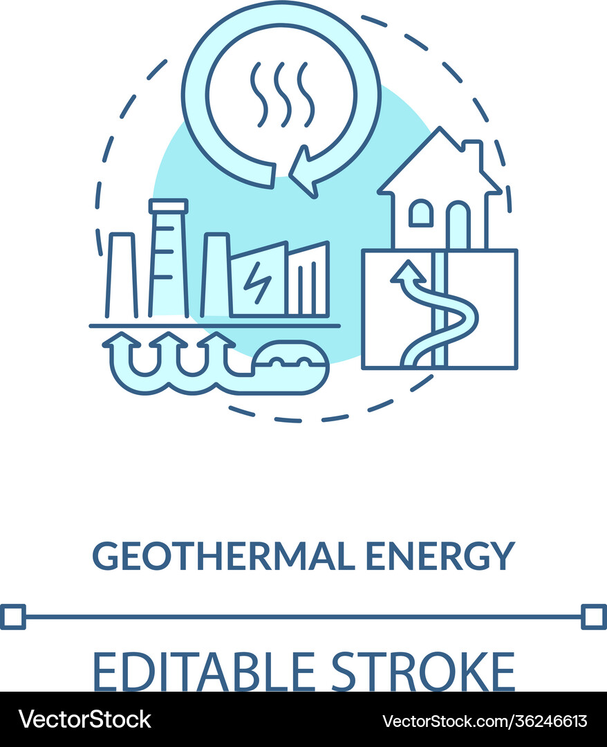 Hydrothermal resource concept icon Royalty Free Vector Image