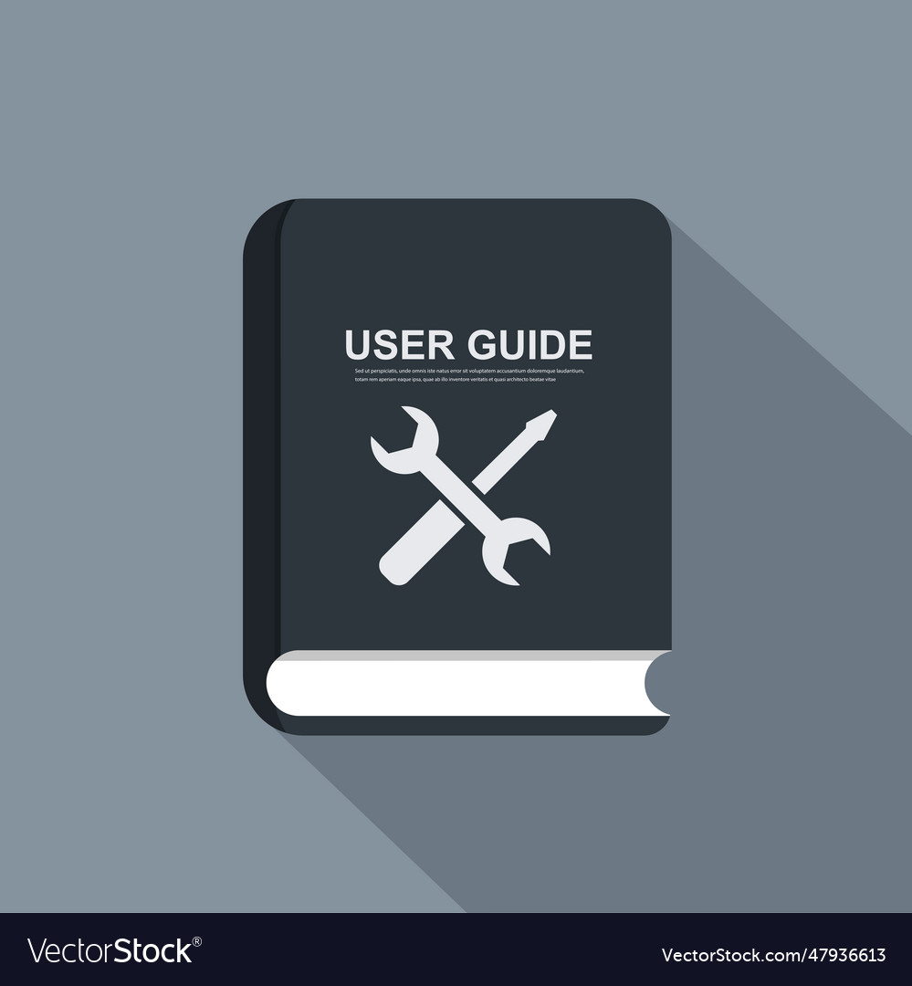 Icon user guide flat concept of user manual Vector Image