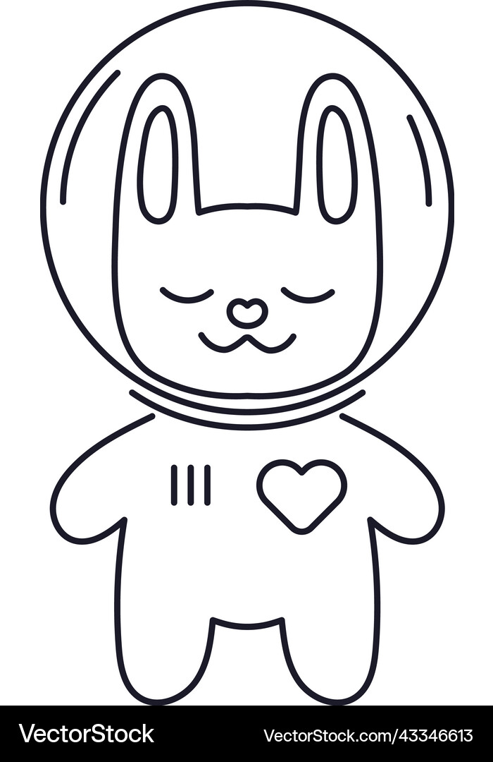 Kawaii astronaut rabbit – Royalty-Free Vector | VectorStock