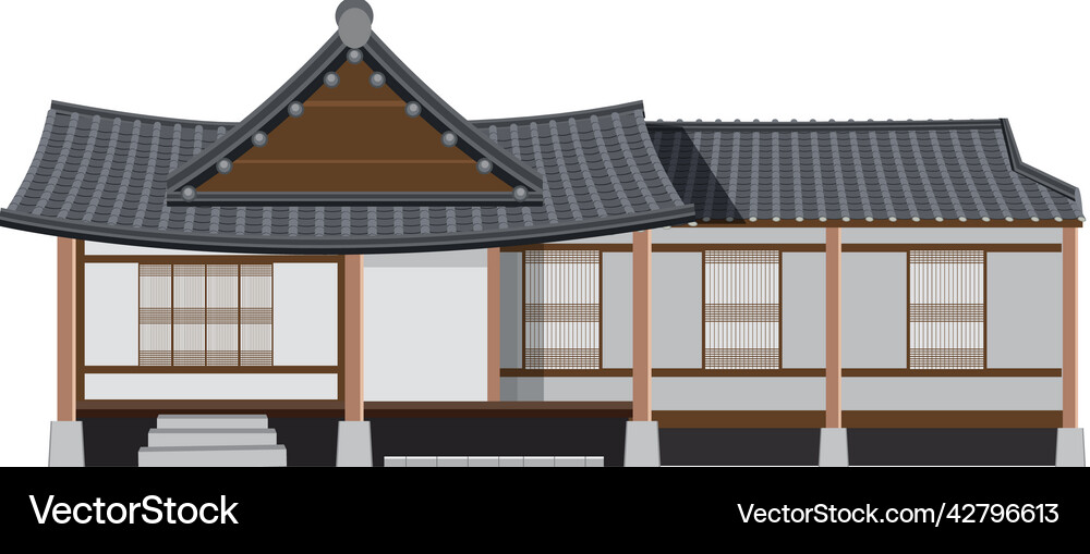 Korean ancient house on white background Vector Image