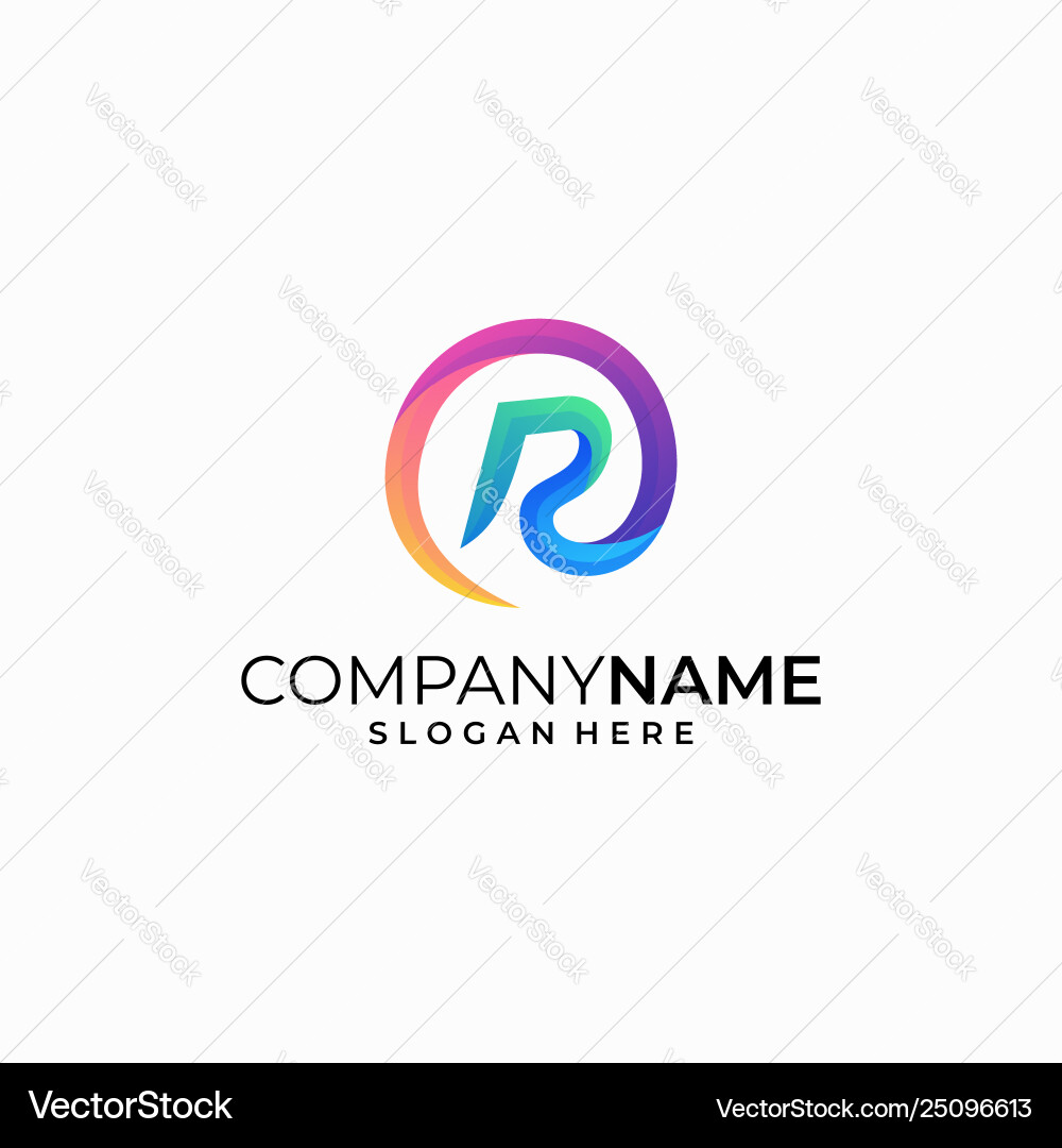 Letter r color concept design template Royalty Free Vector