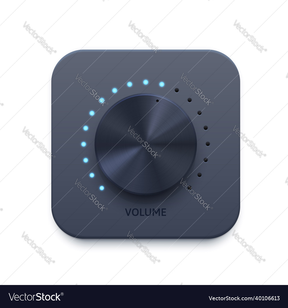 Music sound volume knob button icon audio control Vector Image