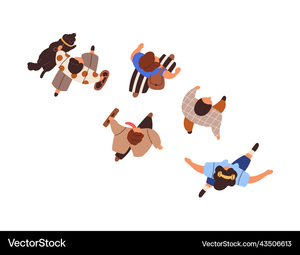 Overhead people going on different businesses top Vector Image