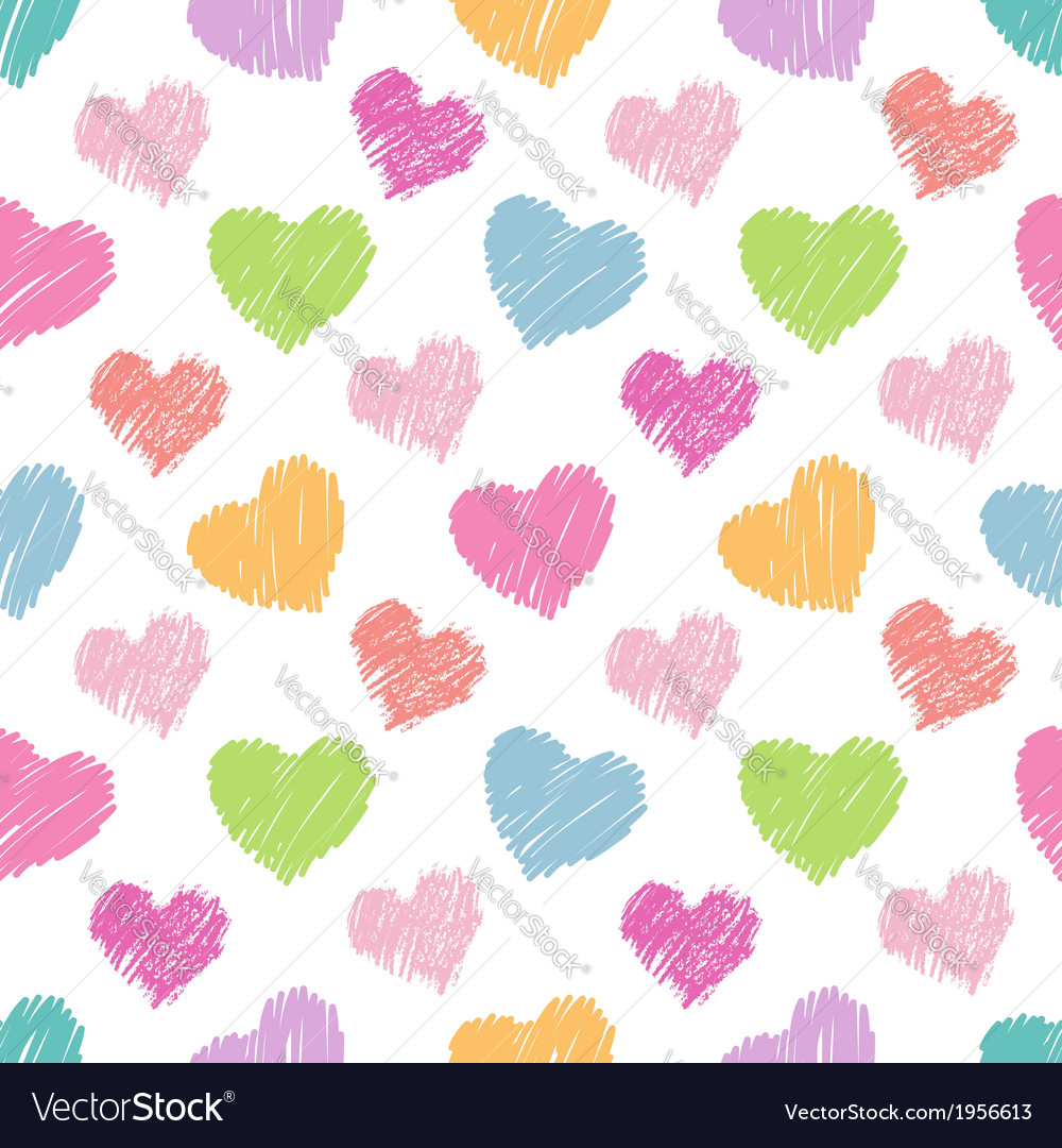 Seamless hearts pattern Royalty Free Vector Image