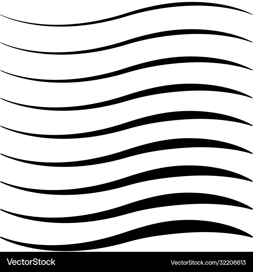 Set curved calligraphic lines strips ribbon Vector Image