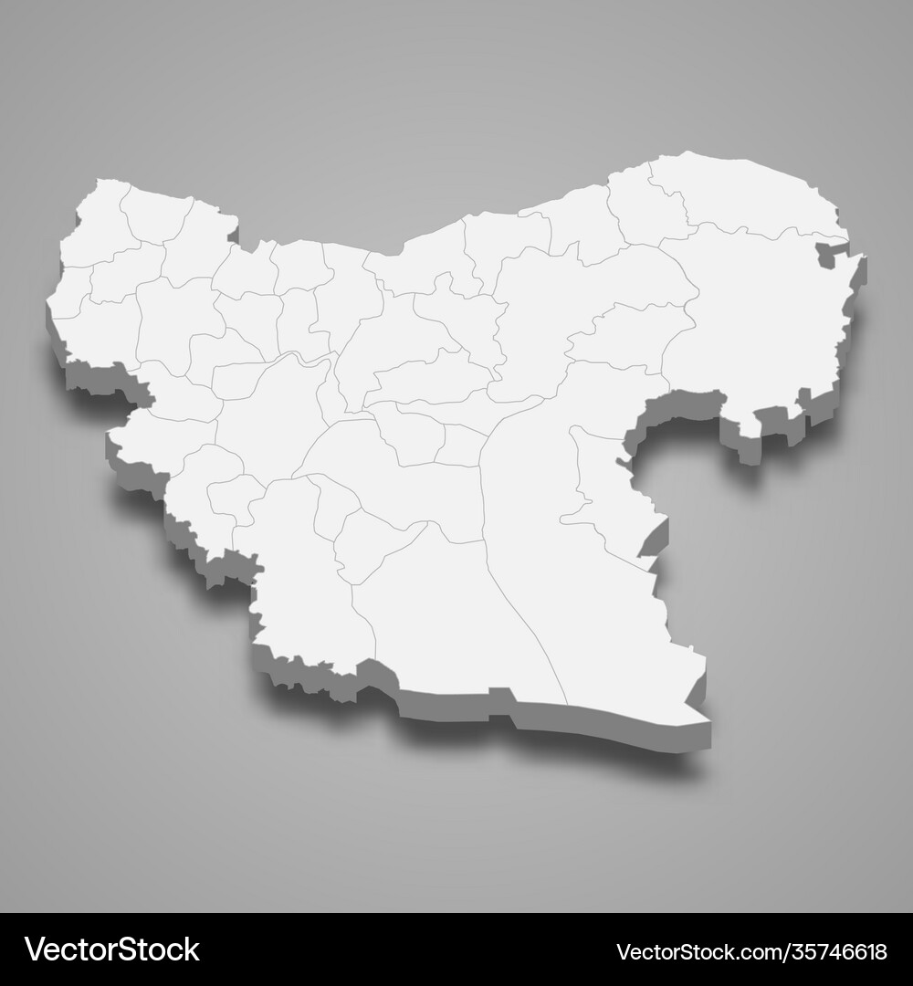 3D Isometric Map of Aleppo, Syria Royalty Free Vector Image