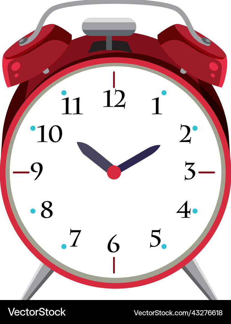 A vintage alarm clock on white background Vector Image