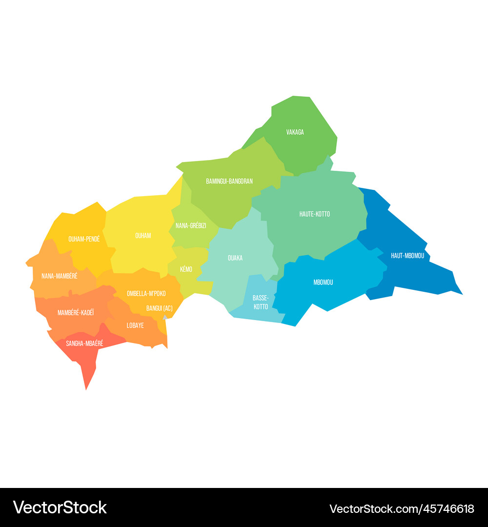 Central african republic political map Royalty Free Vector