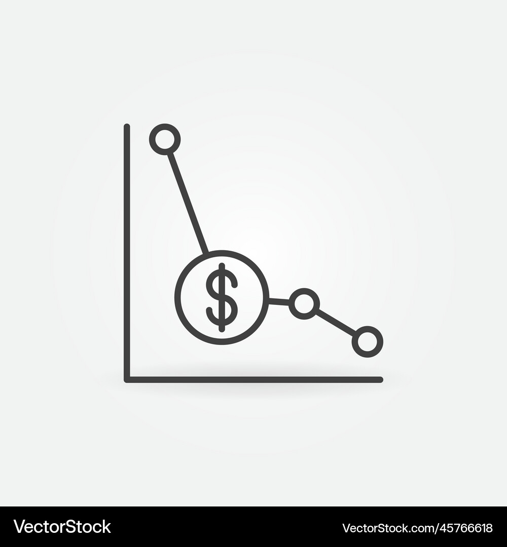 Dollar devaluation graph financial crisis concept Vector Image
