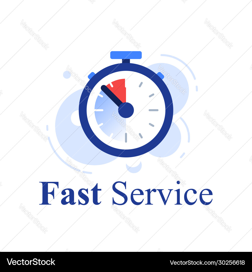 Fast service concept last minute stopwatch Vector Image